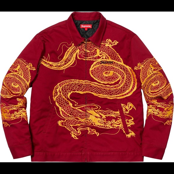 Supreme | Jackets & Coats | Rare Supreme Red Work Jacket | Poshmark